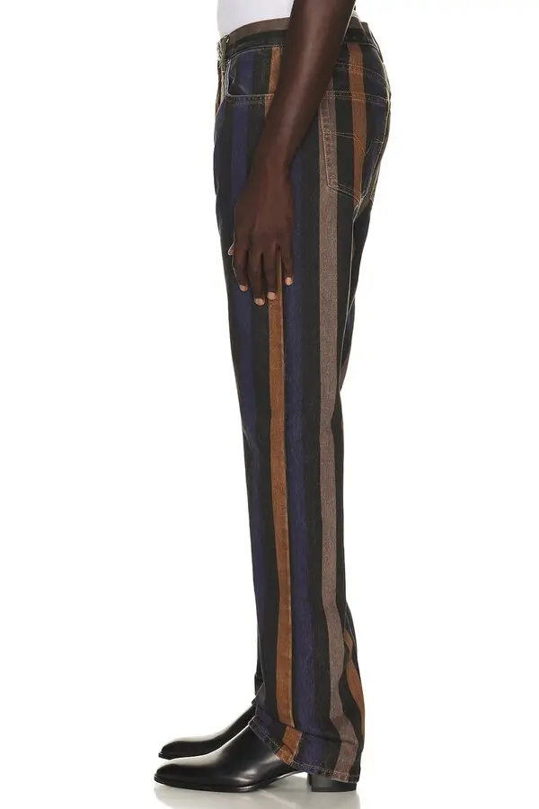 Versace Rigid Denim With Stripe Print