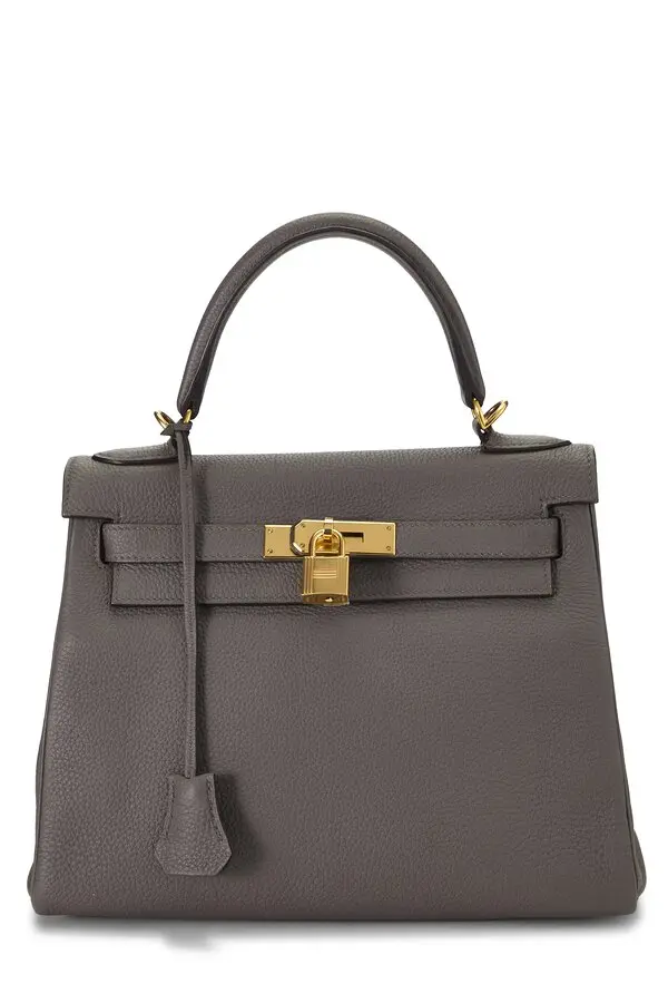 Hermès Etain Togo Kelly Retourne 28 - Grey