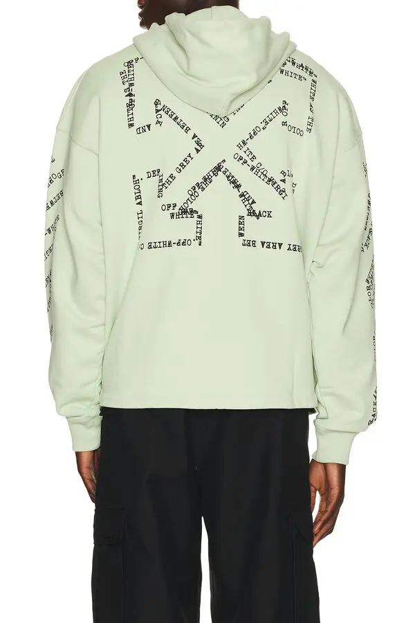 Off-White Type Arrow Loose Hoodie - Mint