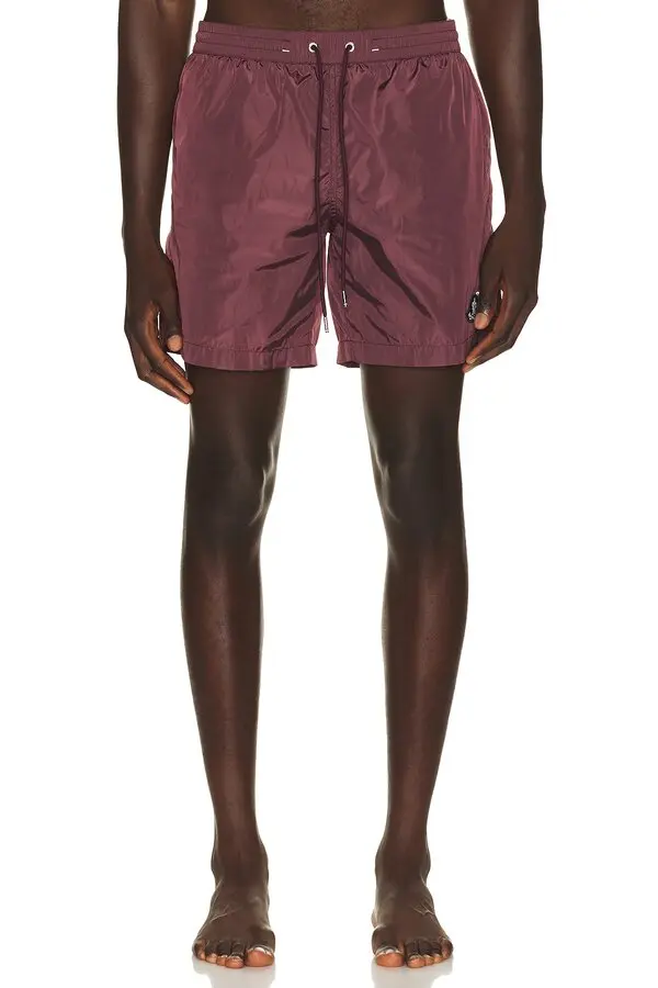 Moncler Swim Shorts In Red - Medium Red