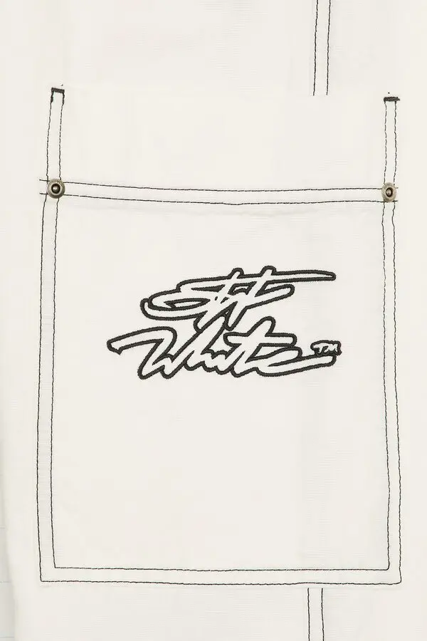 Off-White Script Cargo Pant - White