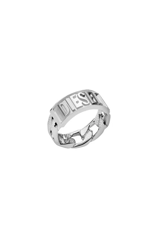 DIESEL® Stainless Steel Band Ring - Silver