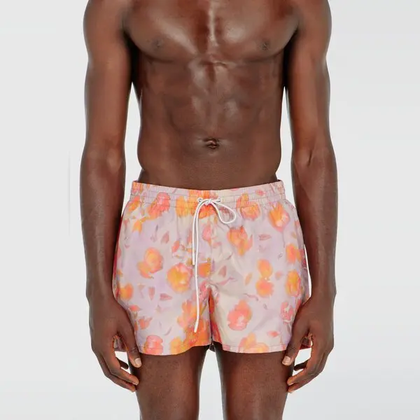 DIESEL® Metallic Floral Print Swim Shorts - Violet