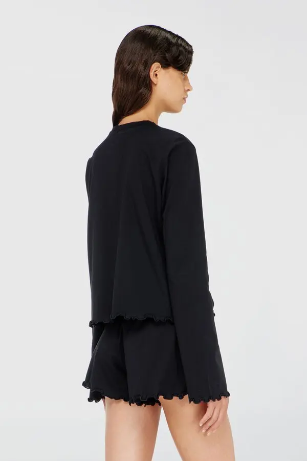 DIESEL® Pajama Set In Cotton With Floral Detail - Black