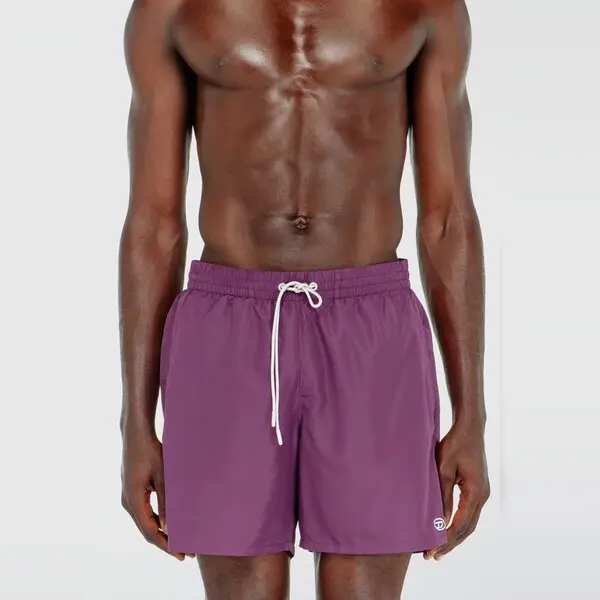 DIESEL® Swim Shorts With Metallic Oval D Logo - Violet