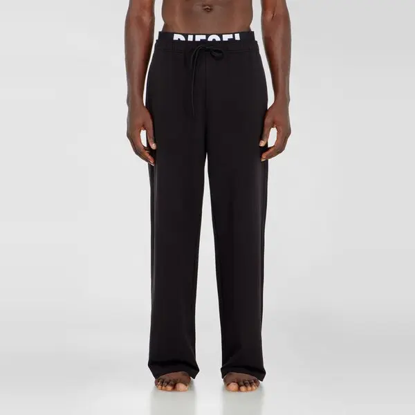DIESEL® Cotton Sweatpants With Logo Waistband - Black