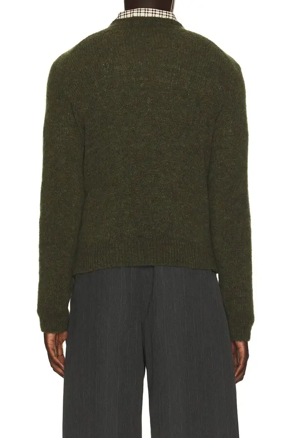 Dries Van Noten Alpaca And Merino Wool Blend Sweater - Forest