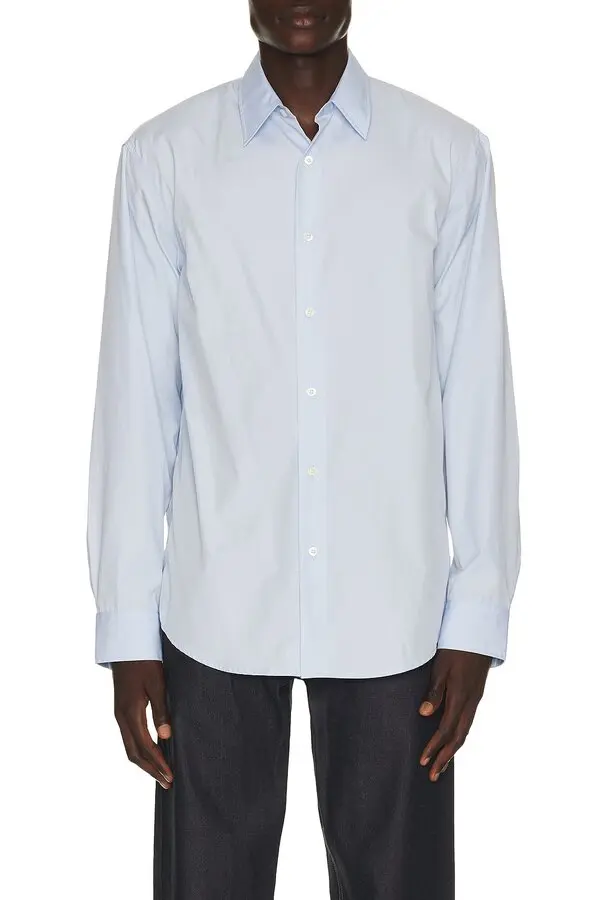 Dries Van Noten Caper Shirt In Cream - Light Blue