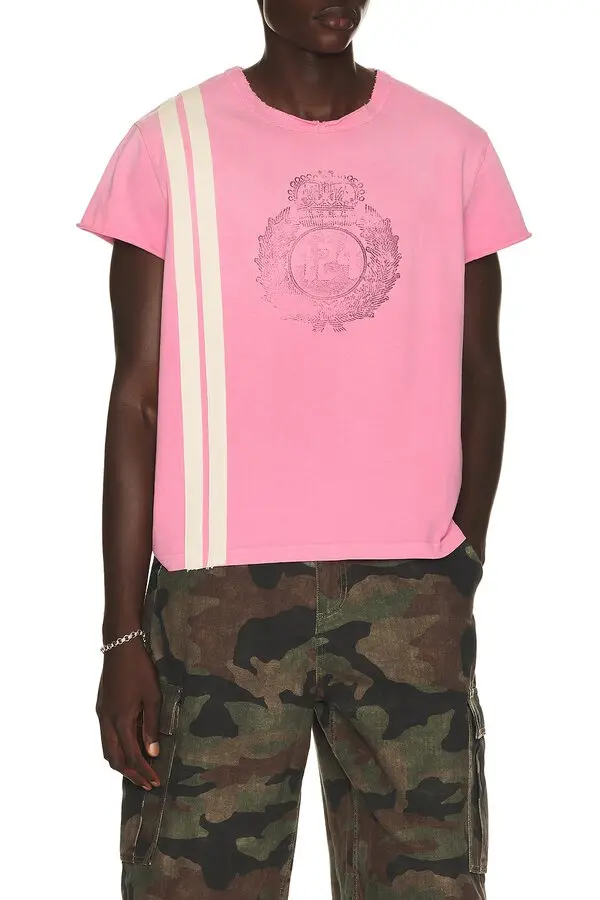 424 Capped Thermal Tee In White - Marshmallow