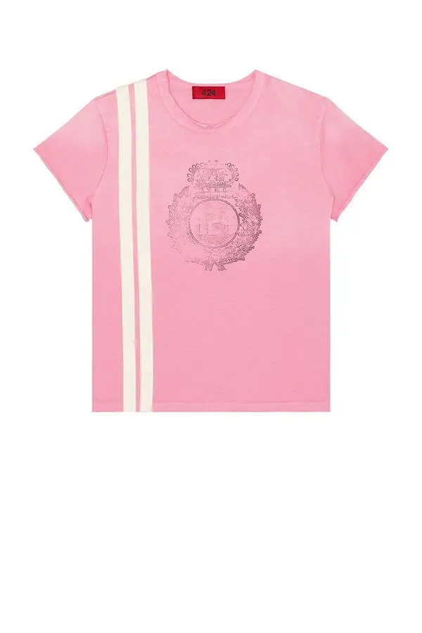 424 Capped Thermal Tee In White
