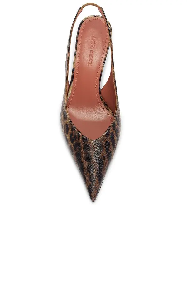 Amina Muaddi Anok 55 Slingback Pump In Brown