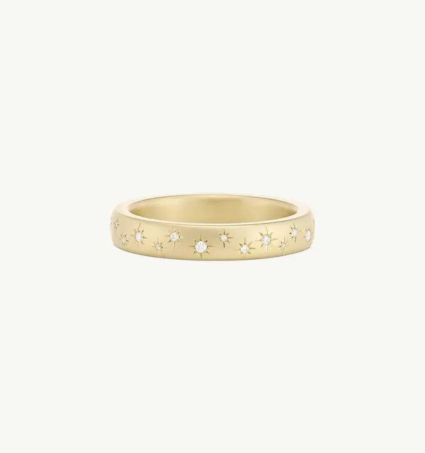 CECE JEWELLERY Scattered Diamond Band Ring - Gold