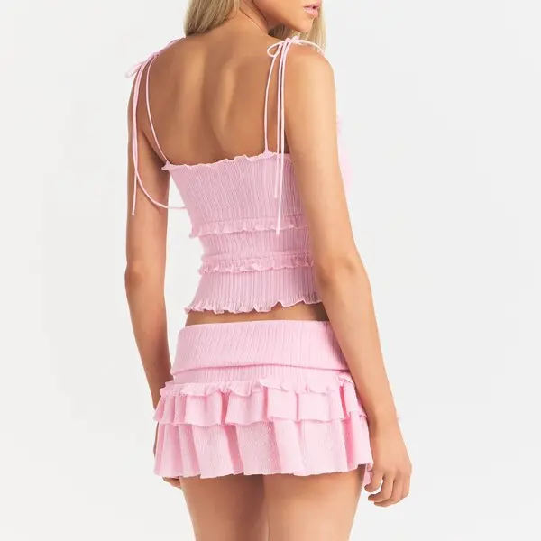 SKIMS Sheer Knit Ruffle Cami Top