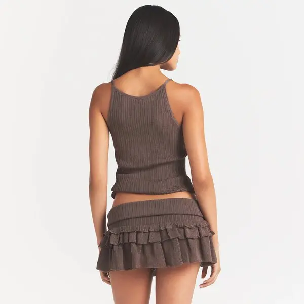 SKIMS Sheer Knit Plunge Tank - Amethyst
