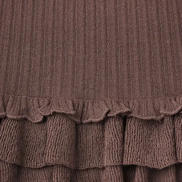 SKIMS Sheer Knit Ruffled Mini Dress