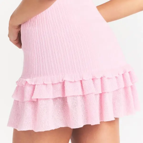 SKIMS Sheer Knit Ruffle Dress