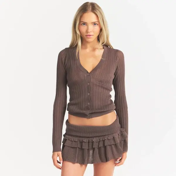 SKIMS Cardigan | Purple | | Sheer Knit