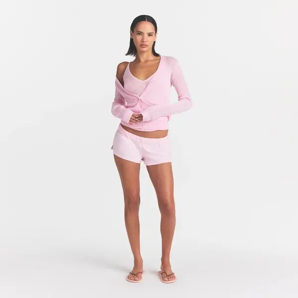 SKIMS Cardigan | Pink | | Sheer Knit - Peony