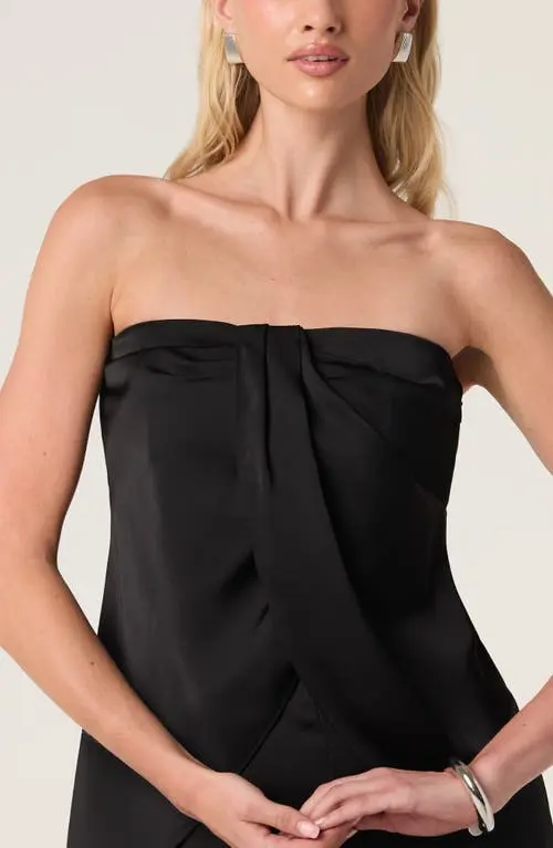 Astr The Label Keona Strapless Twisted Front Top - Black
