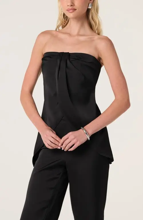 Astr The Label Keona Strapless Twisted Front Top - Black