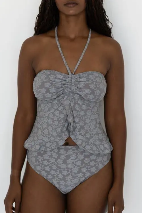 Geode Swimwear Sierra Halterneck Top - Blue