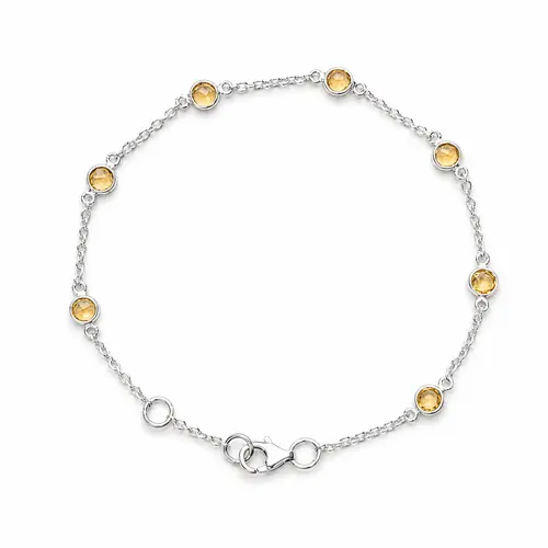 ZUVAN November Birthstone Bracelet Citrine - Silver