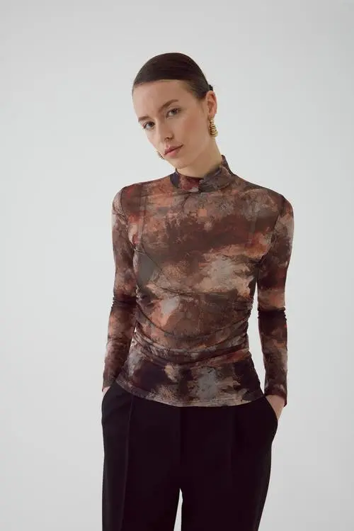 EXQUISE Aldo Tulle Knit Blouse - Multi Color