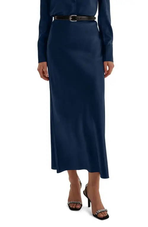 FAVORITE DAUGHTER The Favorite Silk Blend Skirt - Navy