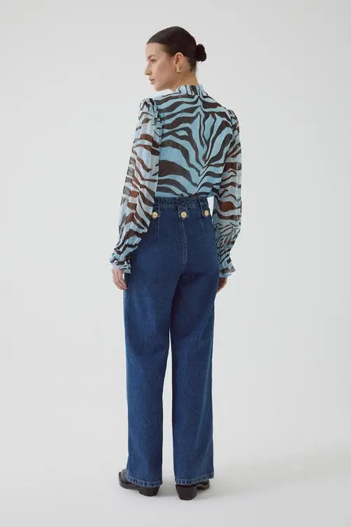 EXQUISE Bryan Zebra Blouse
