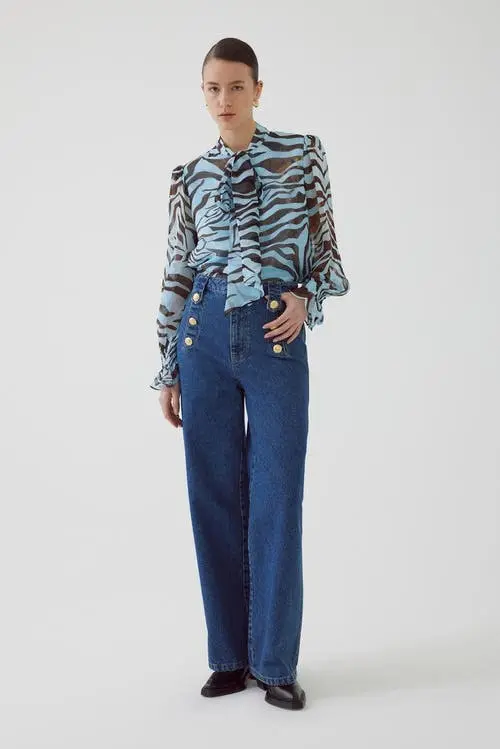 EXQUISE Bryan Zebra Blouse
