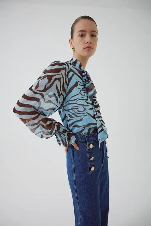EXQUISE Bryan Zebra Blouse