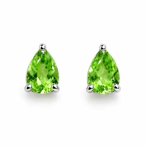 ZUVAN Teardrop Stud Earrings - Peridot