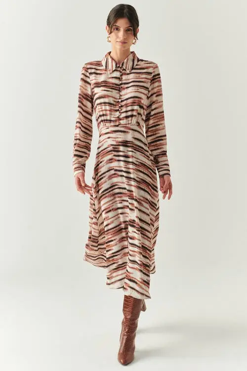 EXQUISE Fallon Chiffon Midi Dress