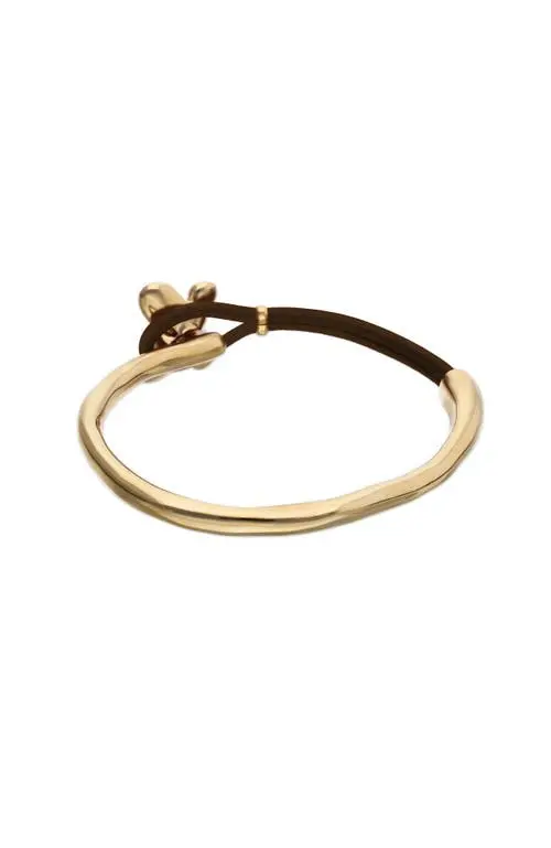 UNODE50 Gold-tone Leather Butterfly Bracelet