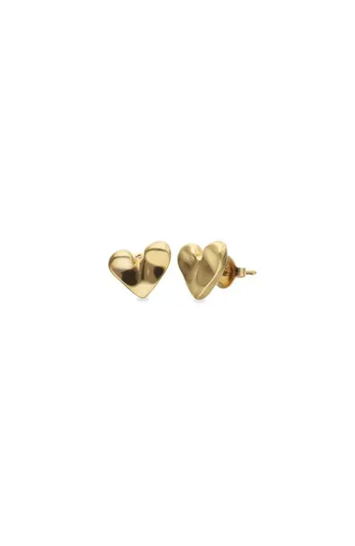 UNODE50 Heart Stud Earrings Plated - Gold
