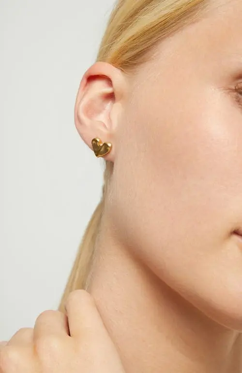UNODE50 Heart Stud Earrings Plated