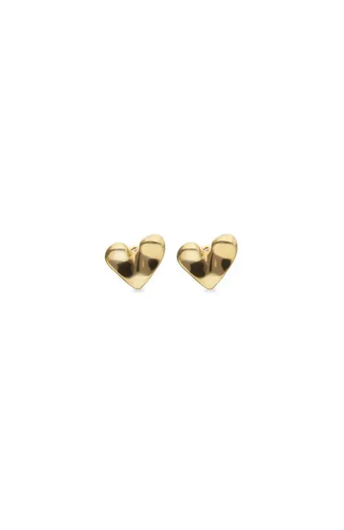 UNODE50 Heart Stud Earrings Plated