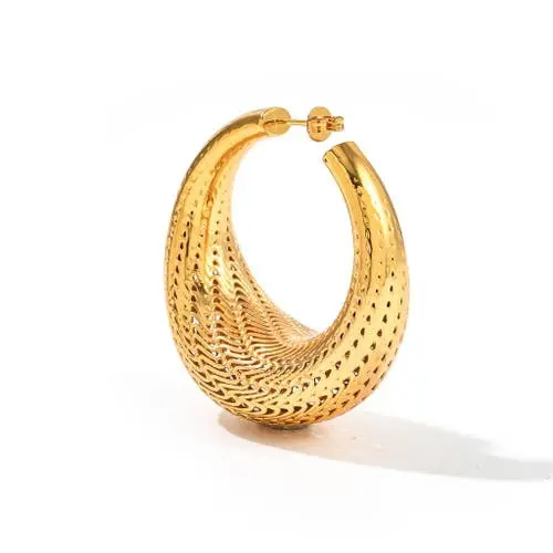 LAMINAR JEWELRY Flow Large Hoop Earrings - Gold