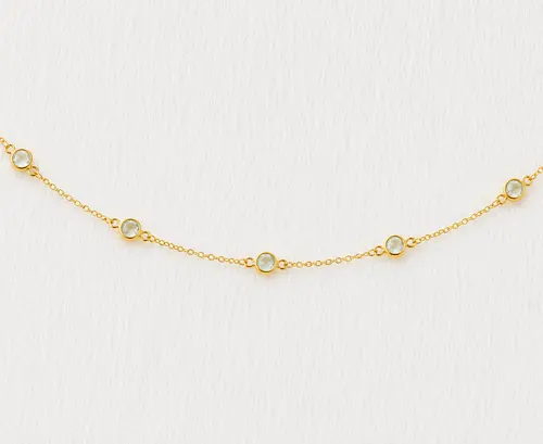 ZUVAN March Birthstone Bracelet Aquamarine