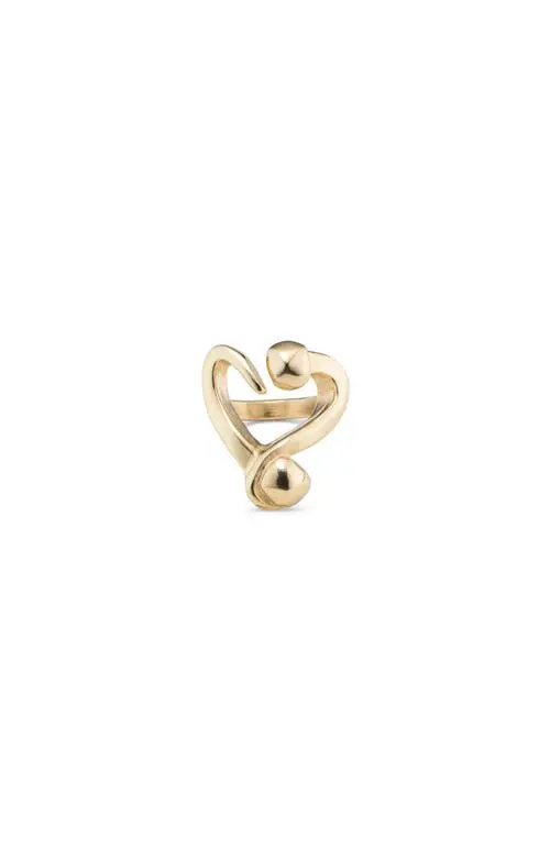 UNODE50 18k -plated Open Ring With Nailed Heart Motif