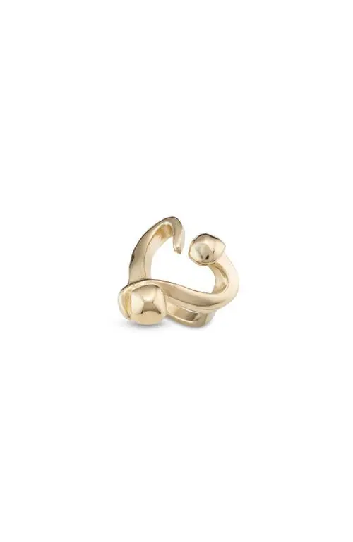 UNODE50 18k -plated Open Ring With Nailed Heart Motif - Gold