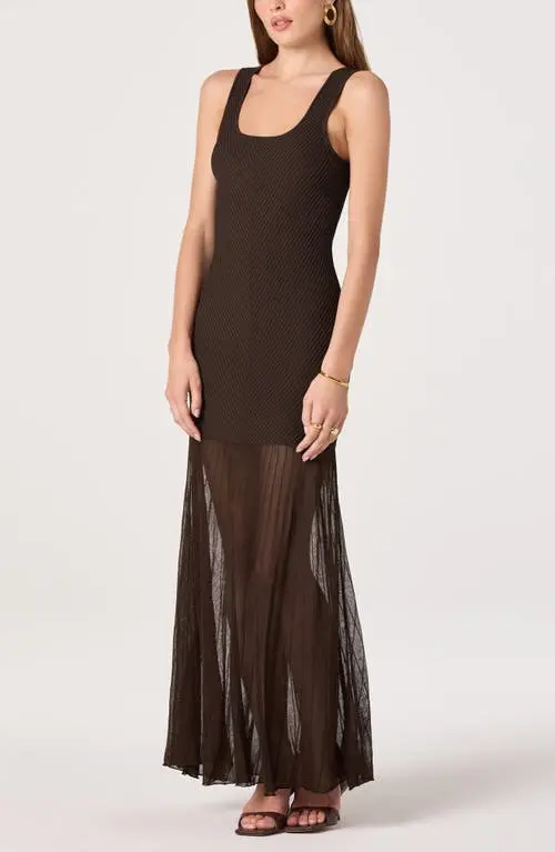 Astr The Label Sleeveless Ribbed Maxi Dress