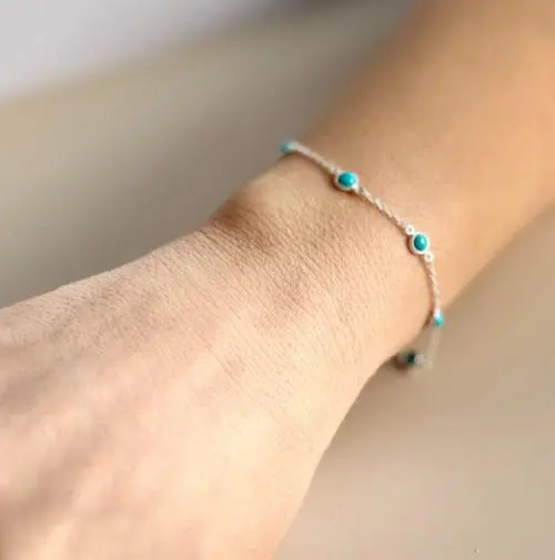 ZUVAN December Birthstone Turquoise Bracelet