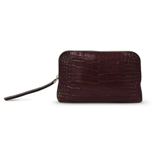 YOUZEY Muse Mini Croc Cosmetic Clutch - Brown
