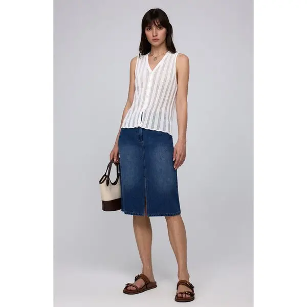 JUANA Denim Atelier Midi Skirt - Medium Indigo