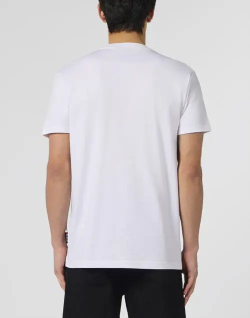 Philipp Plein Round Neck T-shirt Chest Embroidery Skull - White
