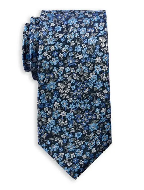 SYNRGY BY DXL Autumn Floral Neck Tie - Navy