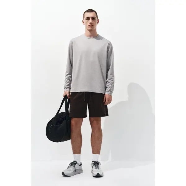 H&M Sports Scuba Knit Shorts With Drymove - Dark Coffee