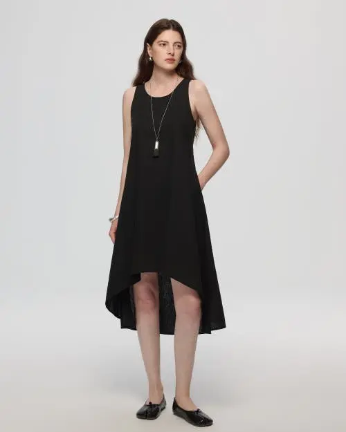 JUANA Hemp High Low Dress - Black