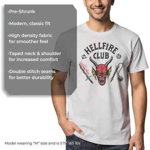 STRANGER THINGS Netflix Welcome To The Hellfire Club Short Sleeve Graphic T-shirt - White